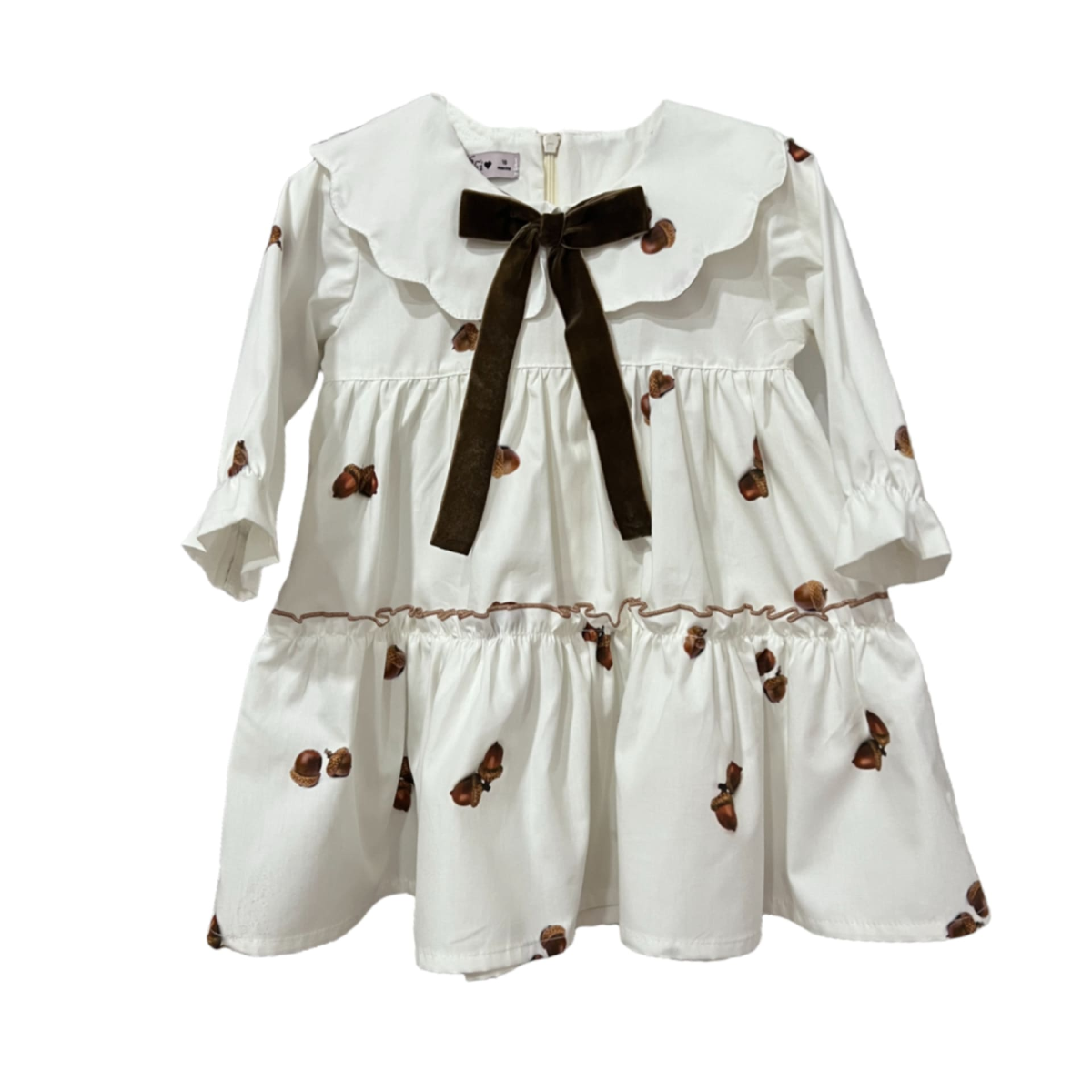 Acorn print 2 collar dress - 23625 - PHI CLOTHING